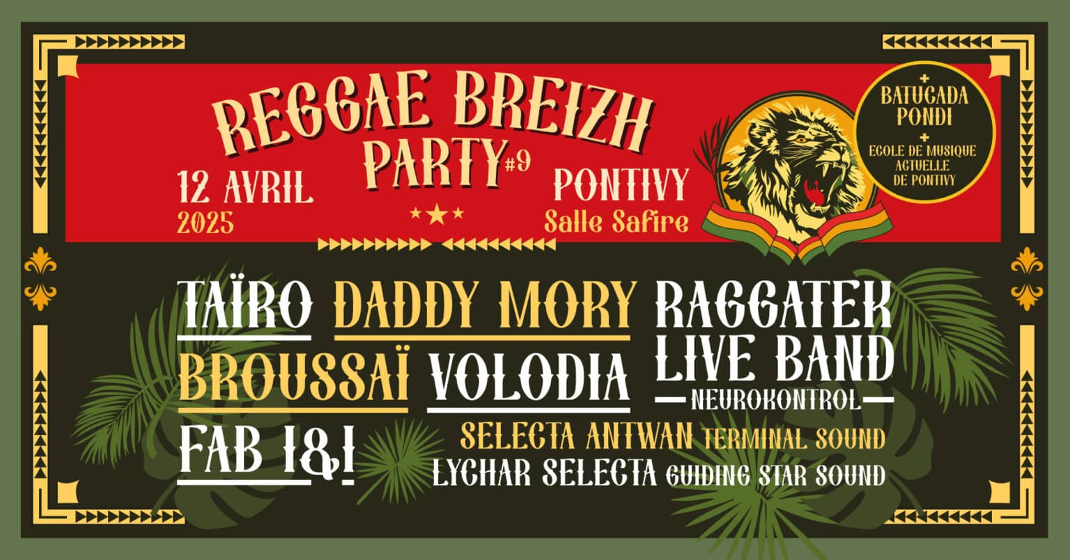 Reggae Breizh Party, samedi 12 avril 2025 à Pontivy (56)